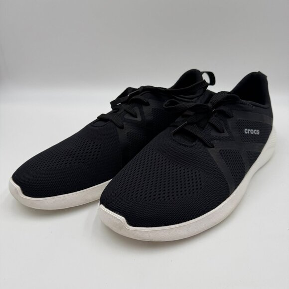 CROCS | Shoes | Crocs Literide Modform Laceup Sneakers Blackwhite Mens ...